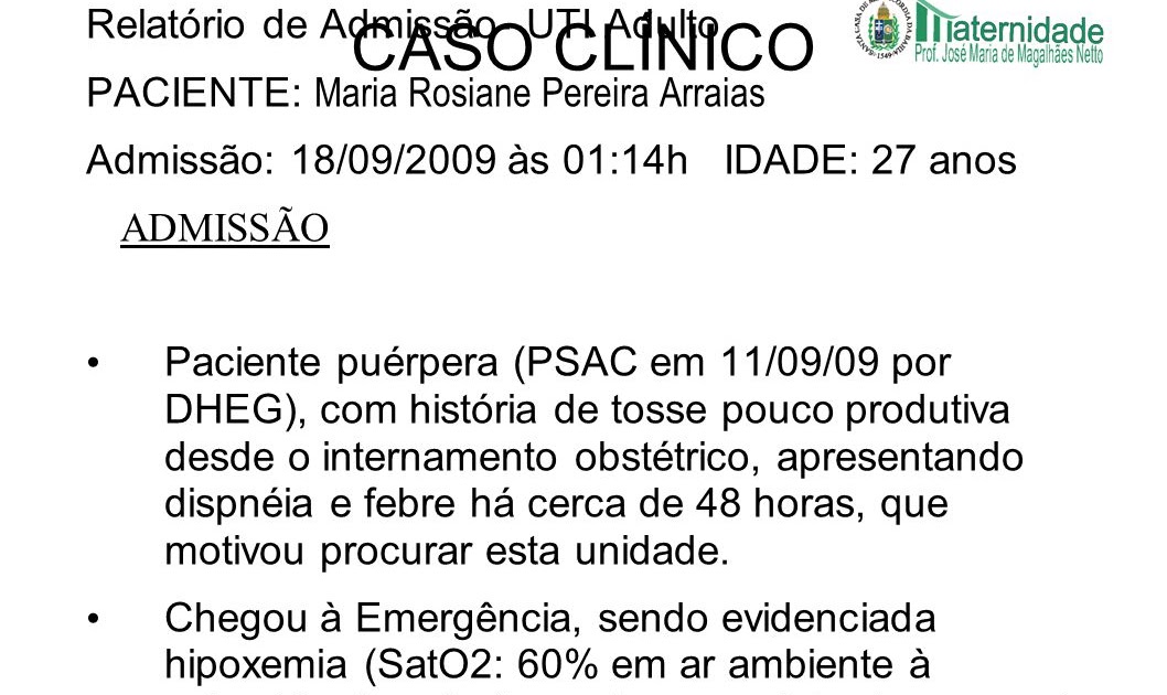 Exemplo De Admissão De Paciente Para Cirurgia Vários Exemplos