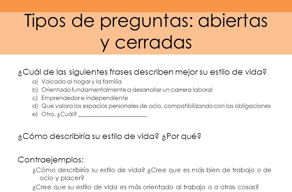 5 Ejemplos De Preguntas Cerradas