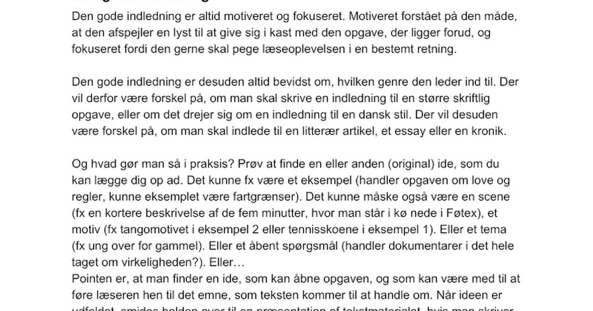 Hvordan Skriver Man Et Essay P Dansk