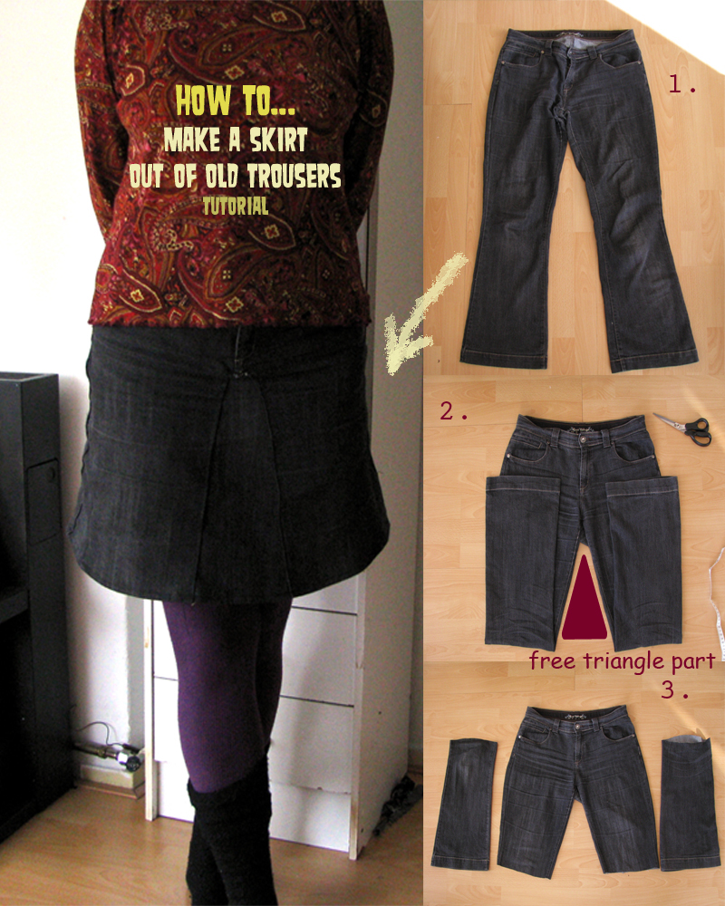 How To Make A Skirt Out Of Old Jeansreconstruction Tutorial