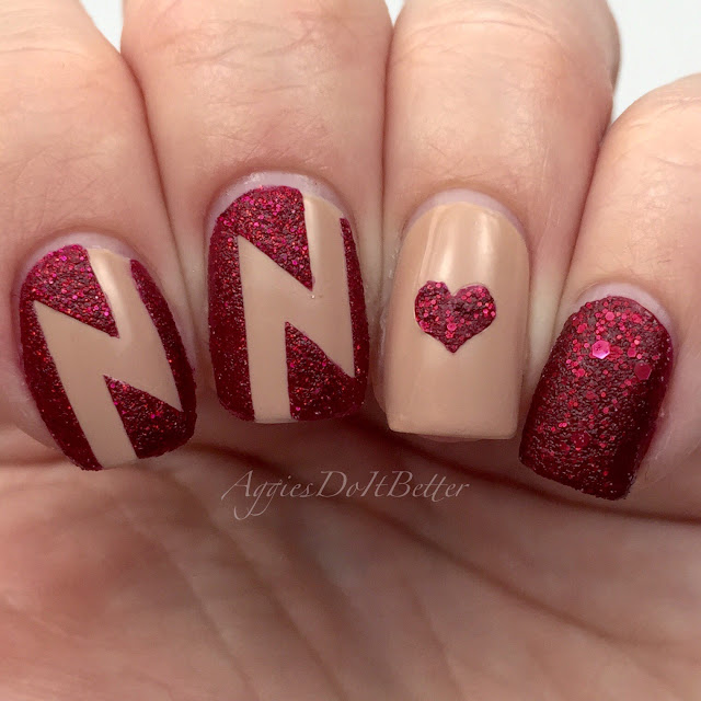 Aggies Do It Better Valentines Day Nails With Nude And Red