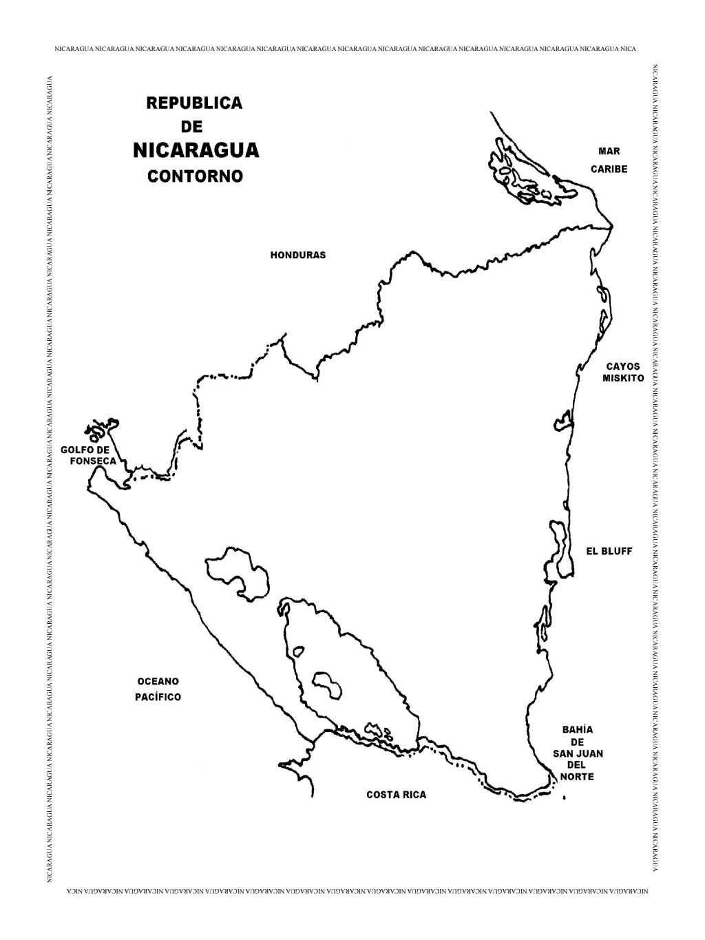 Mapas De Nicaragua Para Imprimir Y Descargar Con Y Sin Nombres