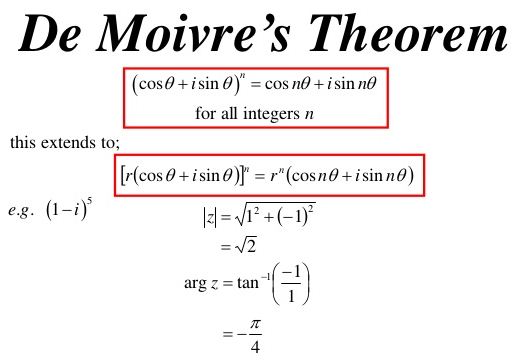 Cbsetuts De Moivres Theorem