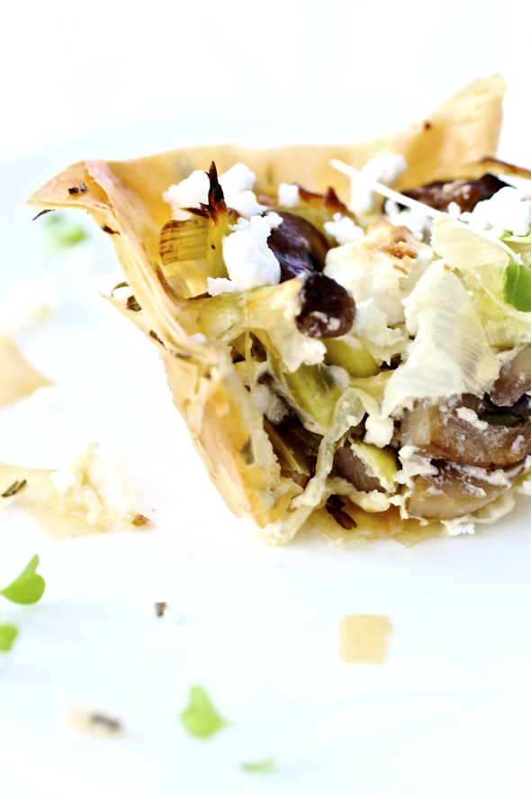 The Nocturnal Kitchen Mushrooms And Leeks Phyllo Tarts