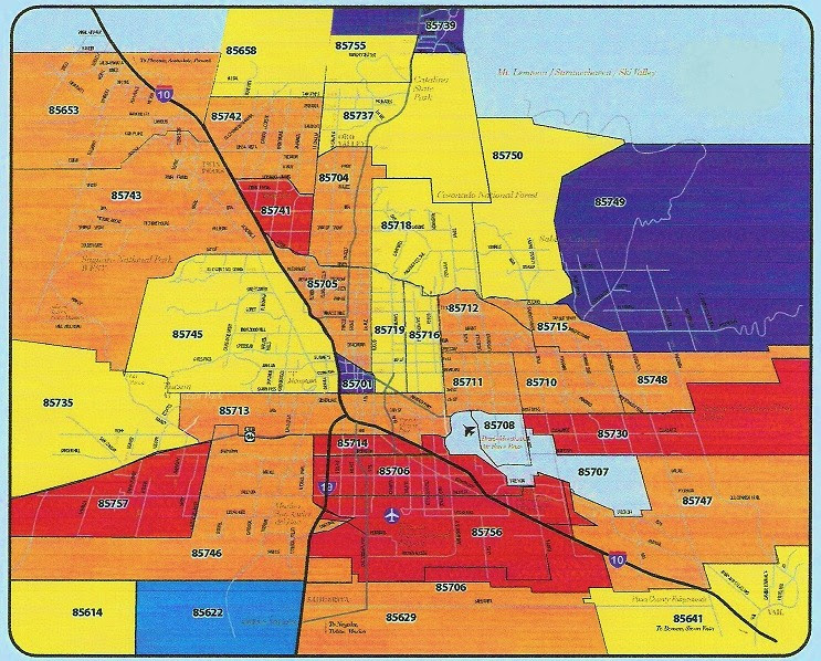 Pima County Zip Code Map Maping Resources