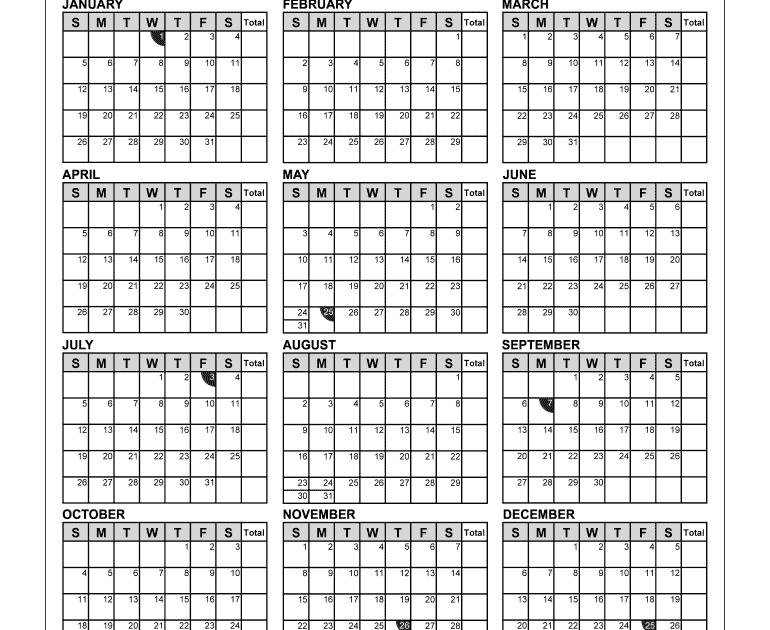 Free Printable 2021 Employee Attendance Calendar Ppe Free Letter