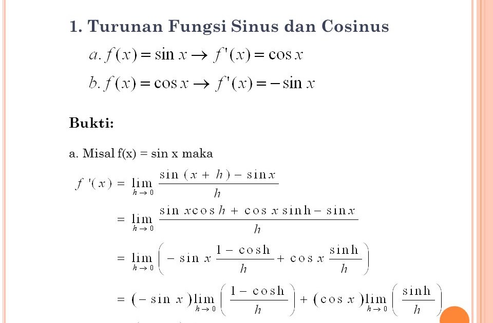 Soal Un Turunan Fungsi Trigonometri Dan Pembahasannya Bakti Soal