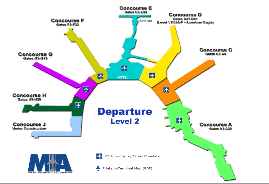 Domestic Terminal Mia Airport Map