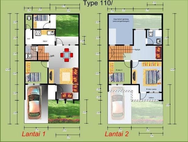 Terbaru 55 Denah Rumah Luas Tanah 6x11