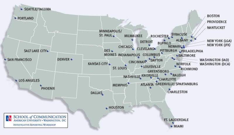 Map Us Airports Direct Map