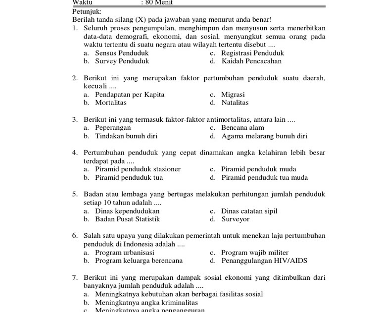 Contoh Soal Ips Kelas 7 Semester 2 Homecare24