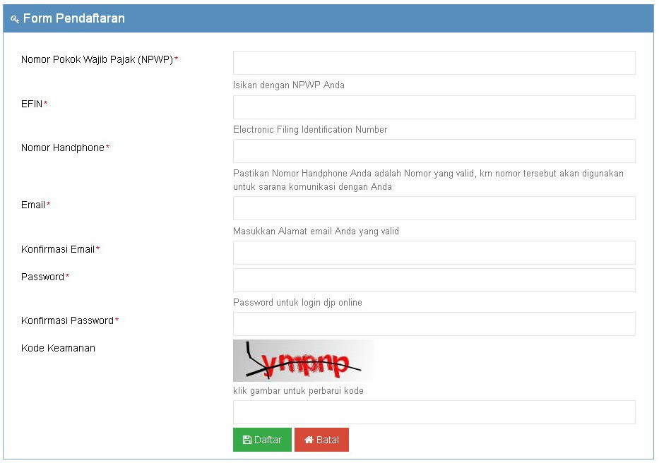 19 Info Download Formulir Pendaftaran E Fin Online Tutorial Pdf