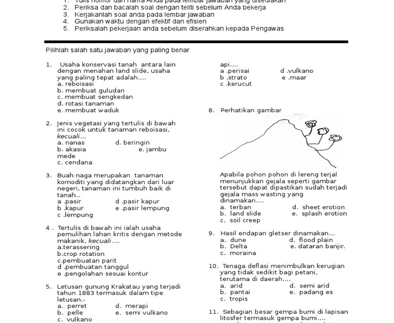 Contoh Soal Hots Geografi