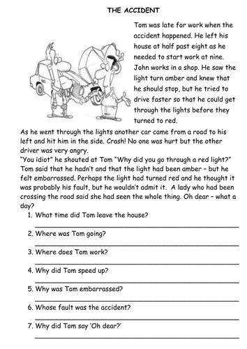 English Reading Comprehension Worksheets For Grade 1set Of 3 Reading