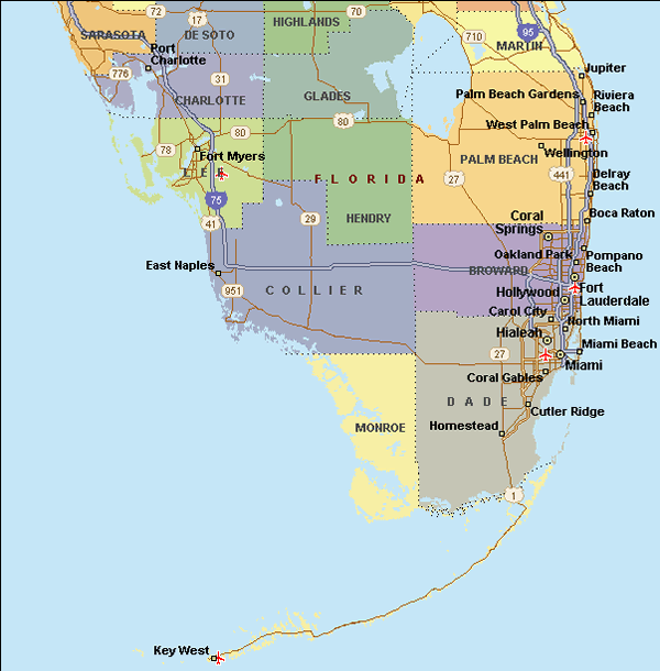 Florida Counties Map Mappr