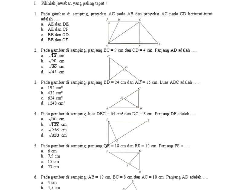 Soal Matematika Kelas 7 Segitiga Dan Segiempat Lembar Edu