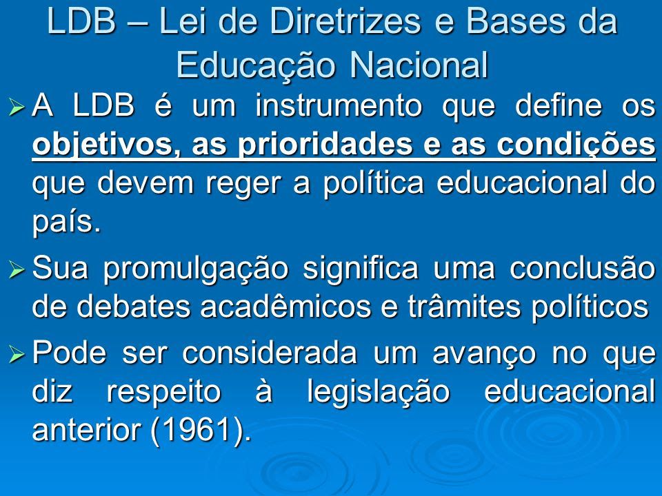 Lei De Diretrizes E Bases Da Educação De 1961 Dicas De Lei