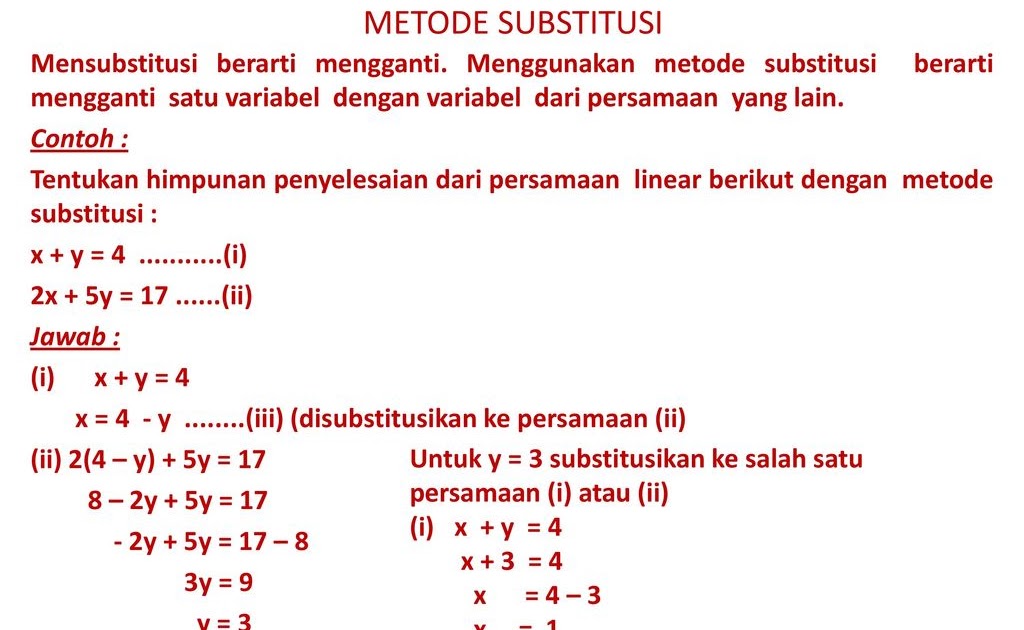 Contoh Soal Substitusi 3 Variabel Homecare24