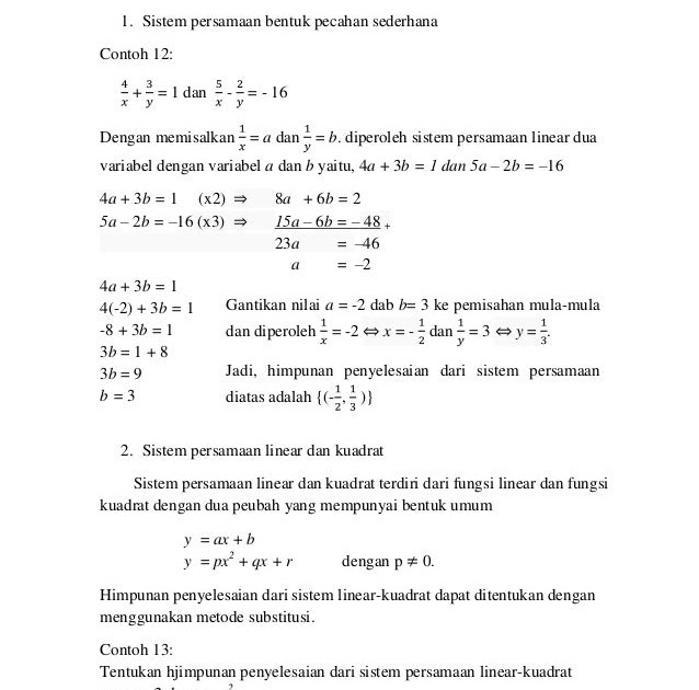 Contoh Soal Persamaan Linear 2 Variabel Homecare24