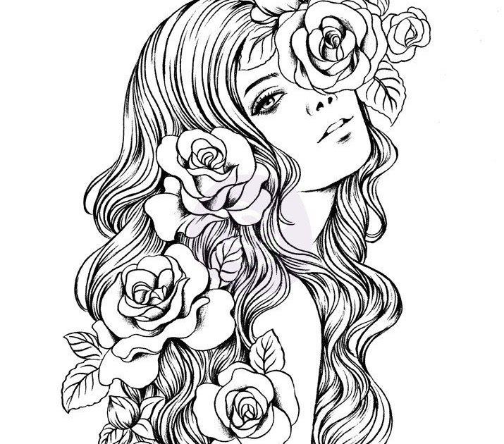 775 Best Beautiful Women Coloring Pages For Adults Images On Pinterest