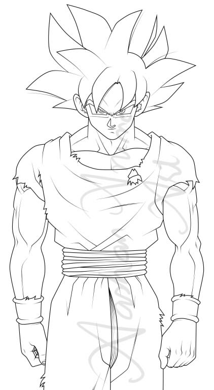 Ultra Instinct Goku Coloring Pages Coloring And Drawing