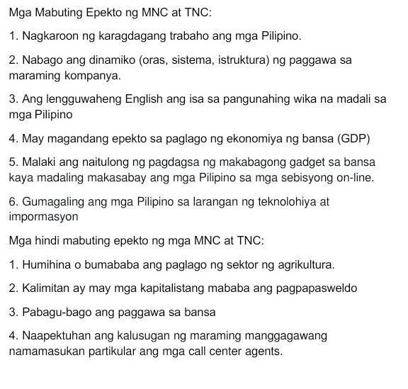 Magbigay Ng Magandang Dulot Sa Pagkakaroon Ng Mabuting Ekonomiya Mga