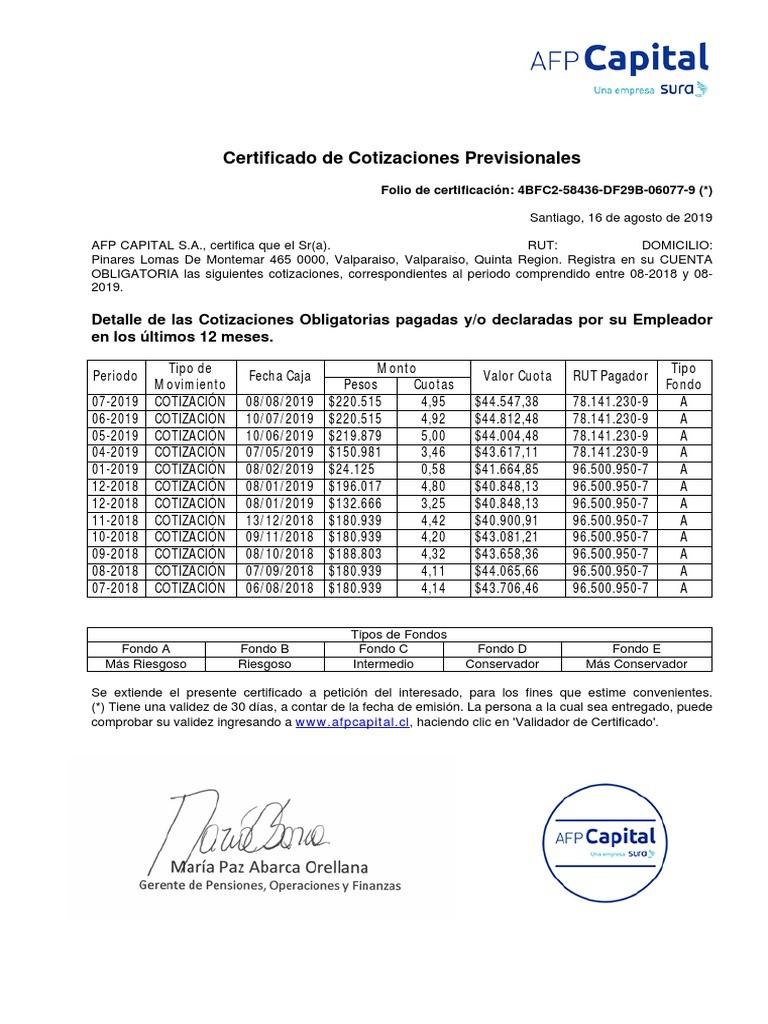 ¿cómo Solicitar El Certificado De Cotizaciones Afp Capital Guía 2022