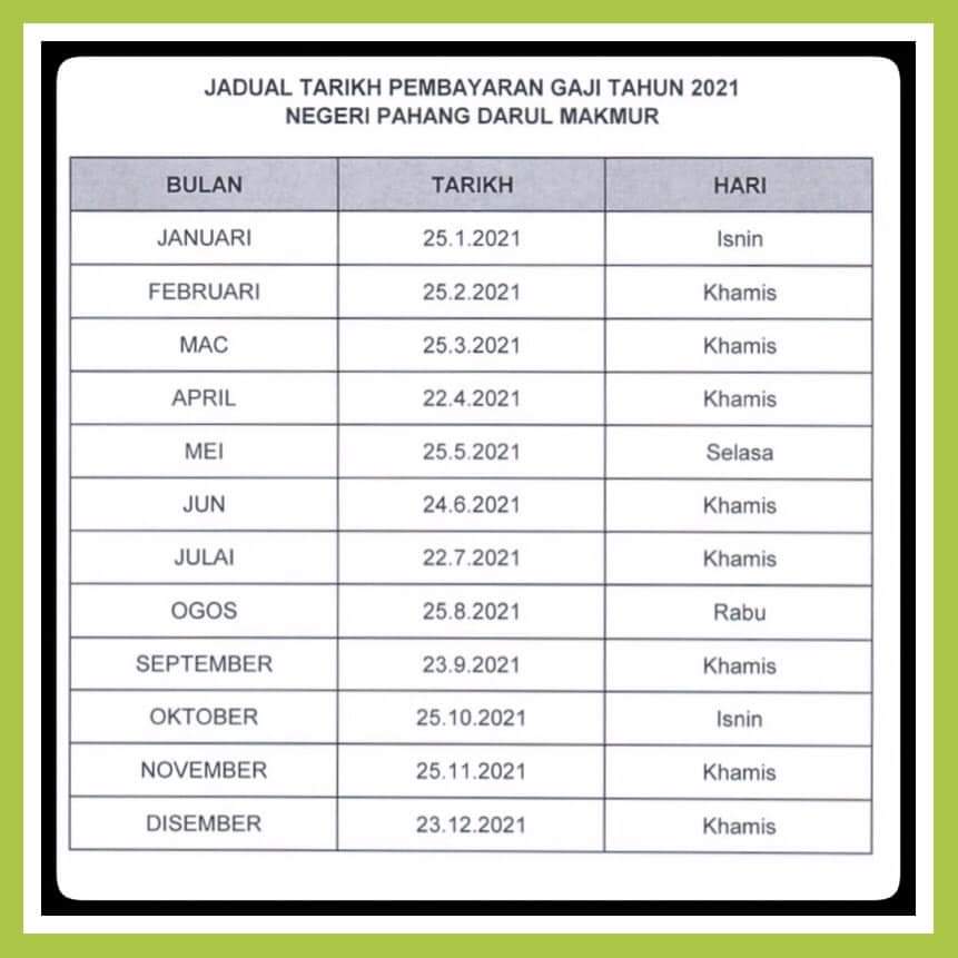 Jadual Gaji 2020 Tarikh Bayaran Gaji Kakitangan Awam Kerajaan Blog