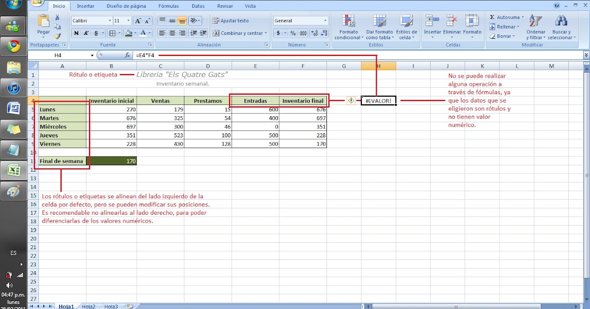 Excel Tipos De Datos Con Sus Funciones