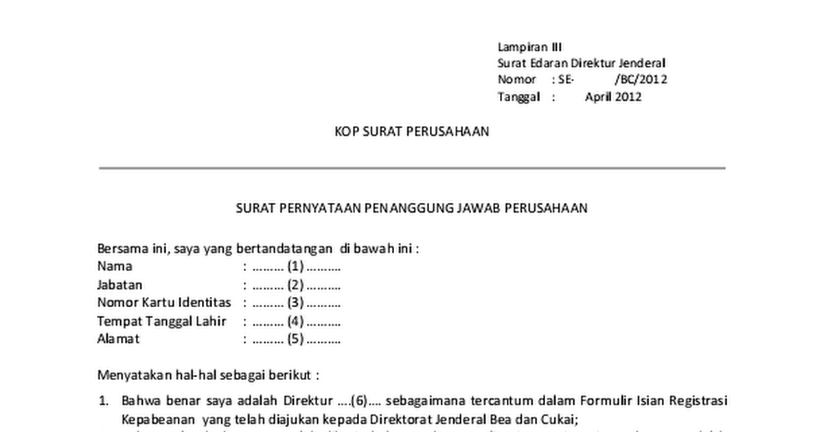 Surat Pernyataan Tidak Sebagai Apoteker Penanggung Jawab Contoh Images