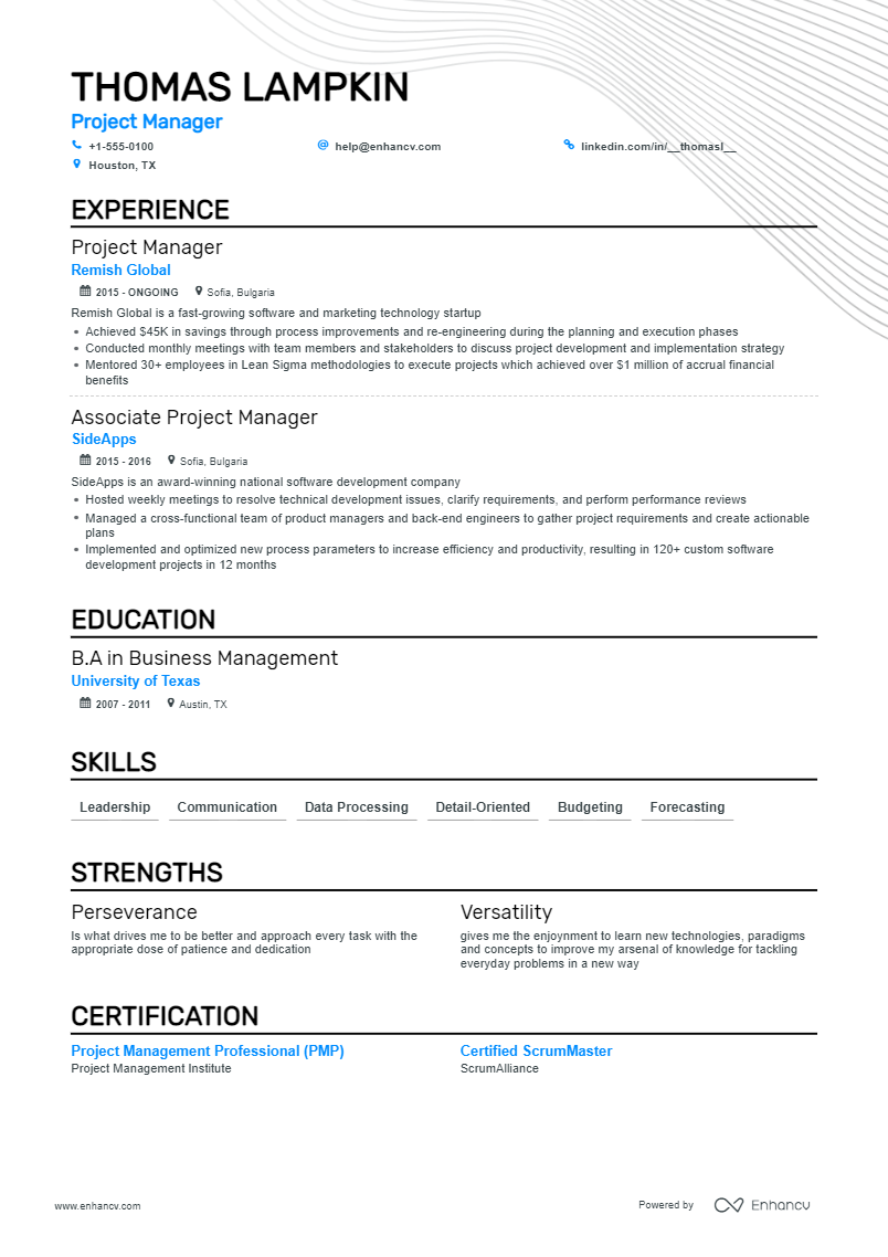 The Best Ats Friendly Cv Examples Ats Compliant Template