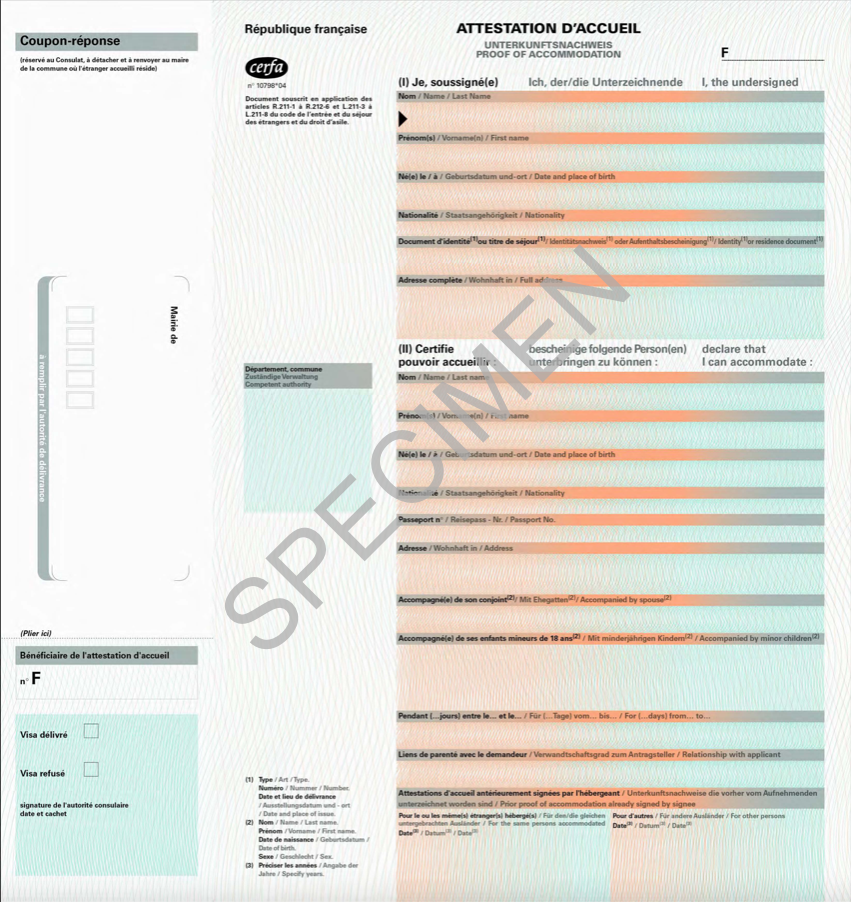 Attestation Daccueil Conseils Europ Assistance Schengen