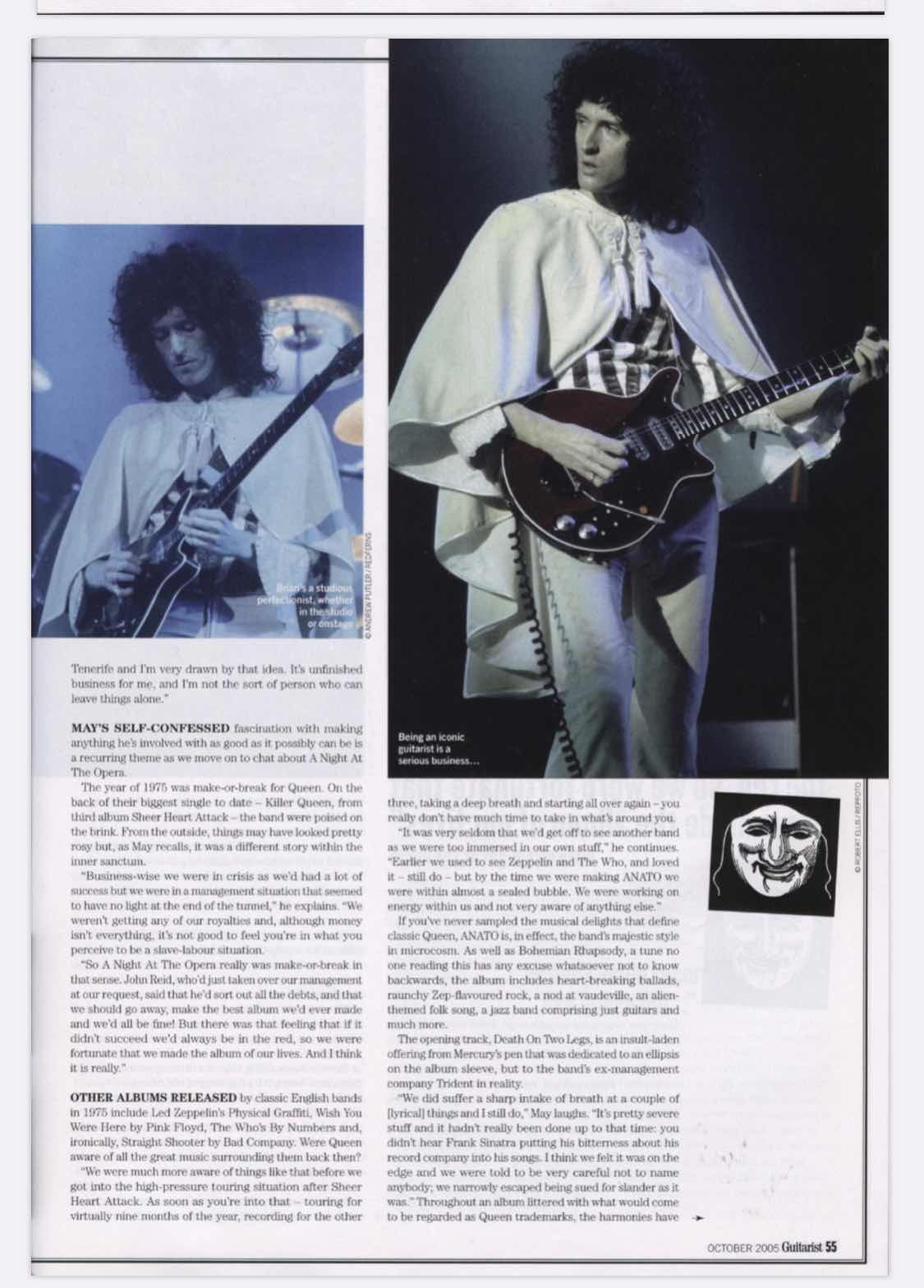 Queen Corner Guitarist Magazine Brian May October 2005 Issue