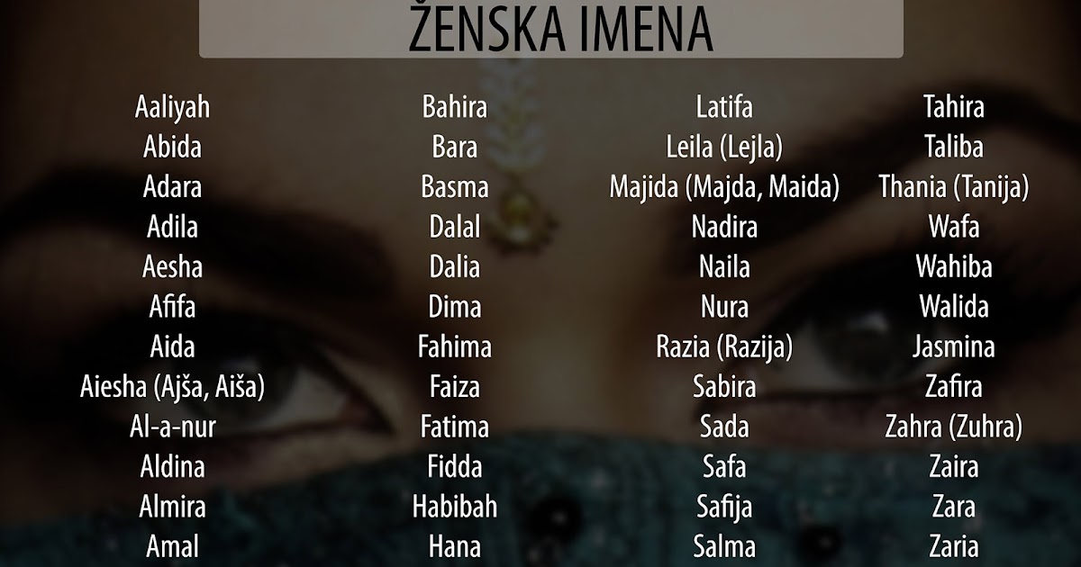 Muslimanska Zenska Imena