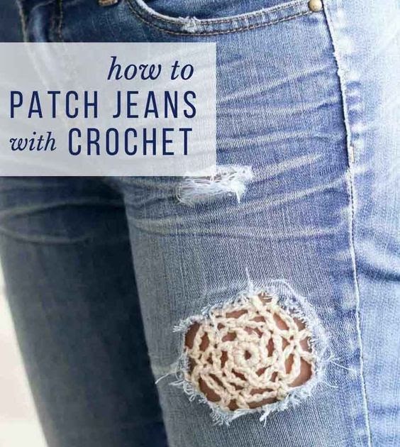 My Hobby Is Crochet How To Patch Jeans With Crochet Lace