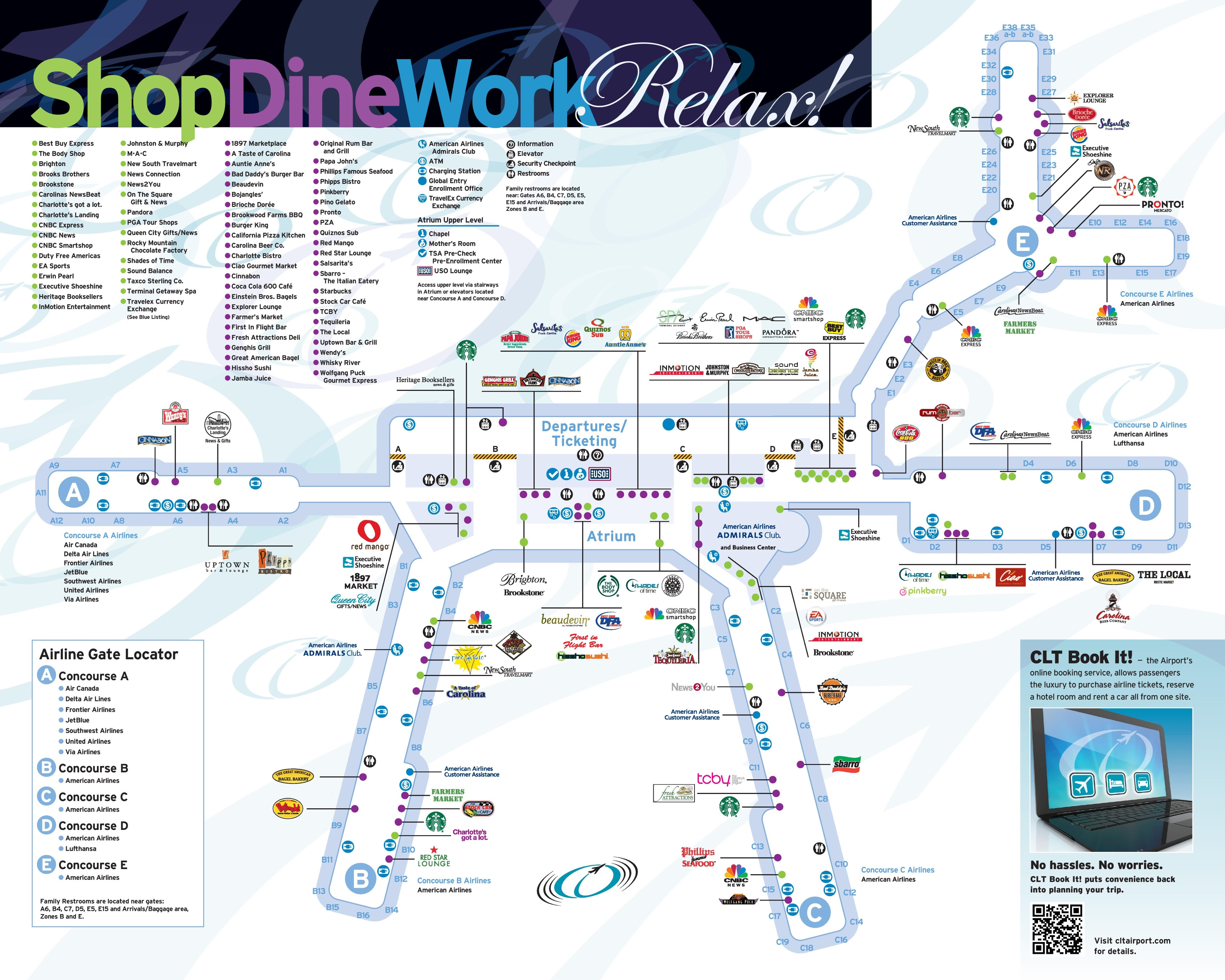 Charlotte Airport Map American Airlines Maps For You