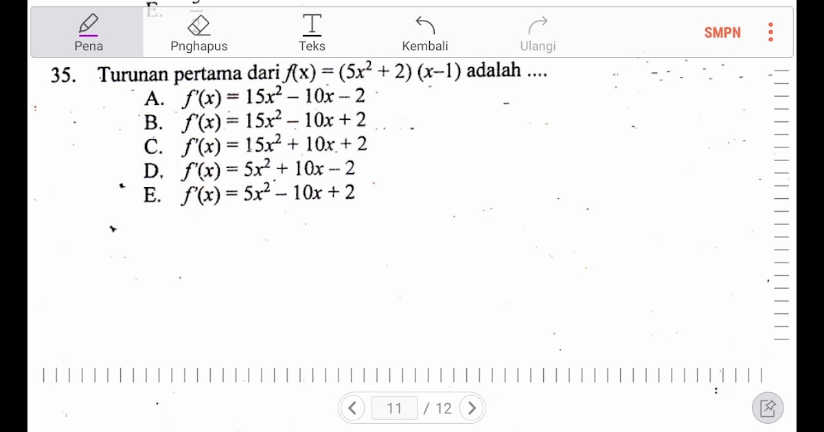 Soal Un Turunan Fungsi Trigonometri