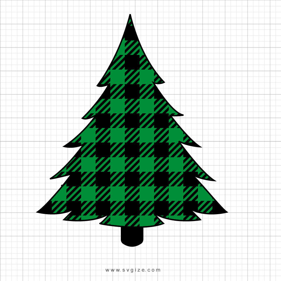 Free Svg Buffalo Plaid Christmas Tree Svg 16021 File