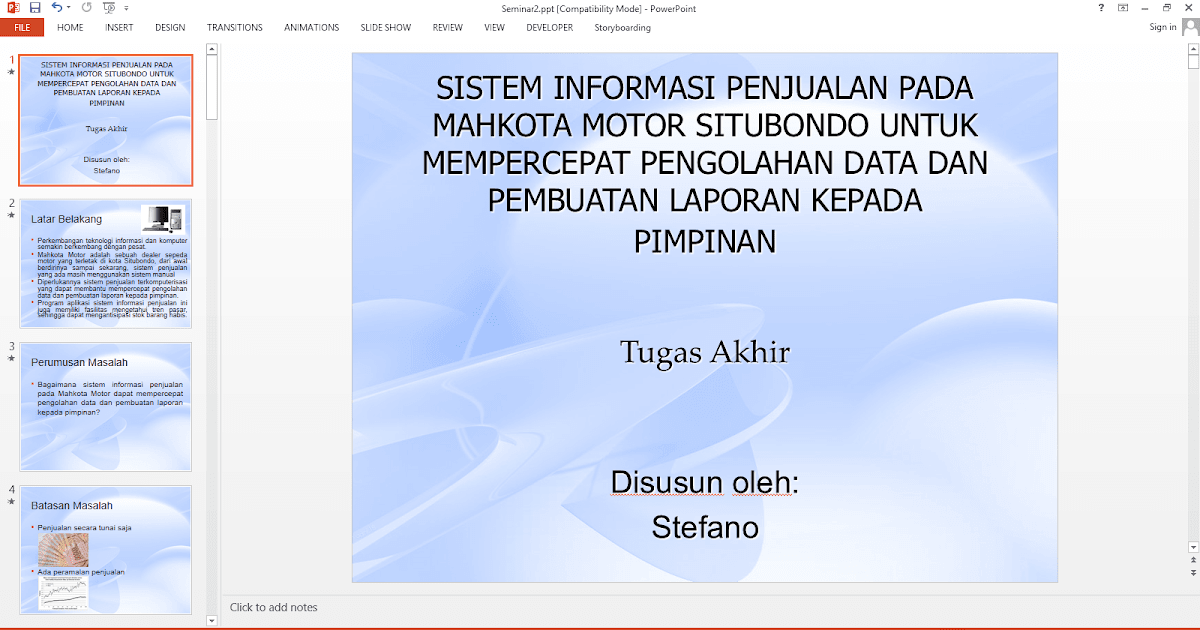 Contoh Power Point Proposal Skripsi Contoh Powerpoint Untuk Sidang