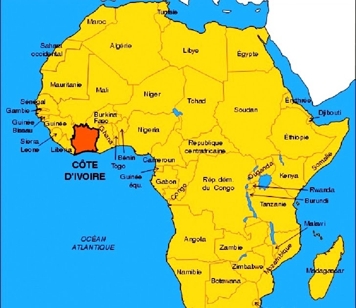 Cote D Ivoire Map Of Africa Map Of Africa