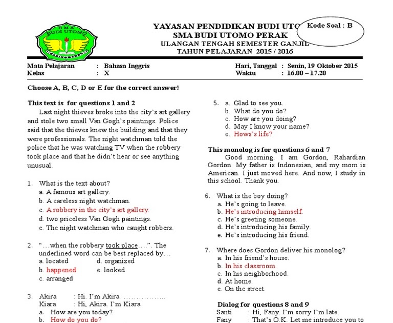 Contoh Soal Akm Sejarah Indonesia Kelas Contoh Soal Uas Sejarah Hot