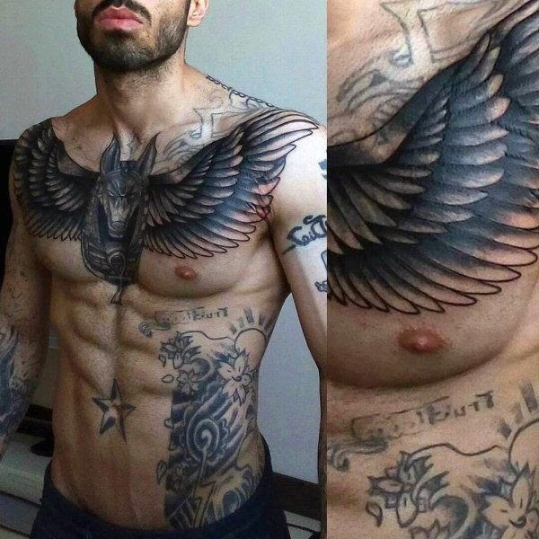 Angel Wings Tattoo On Chest For Men