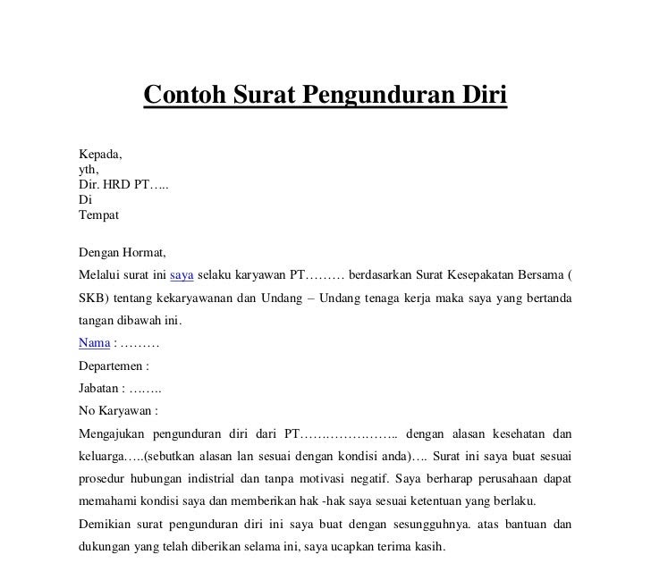 Contoh Surat Pengunduran Diri Siswa Sekolah