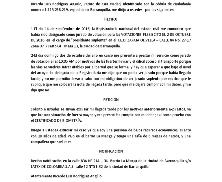 Ejemplo De Carta De Excusa Para Niños Richard Torres Ejemplo De Carta