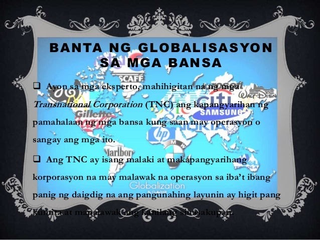 Globalisasyon Poster Slogan Tungkol Sa Suliraning Kinakaharap Ng Ating