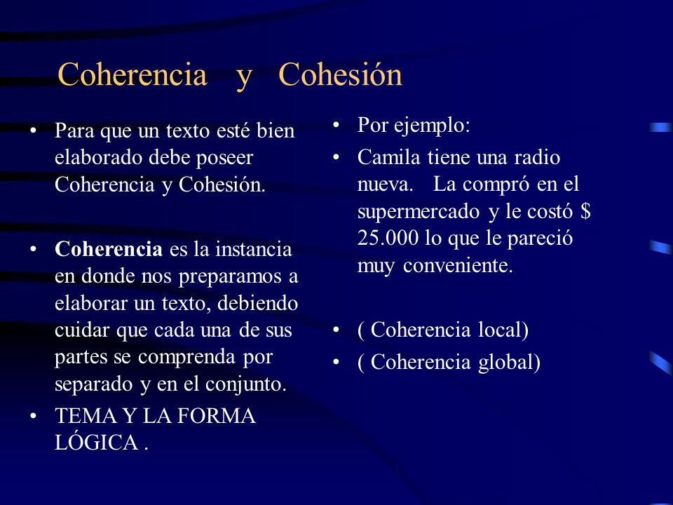 Ejemplos De Cohesion Y Coherencia En Un Texto Opciones De Ejemplo The