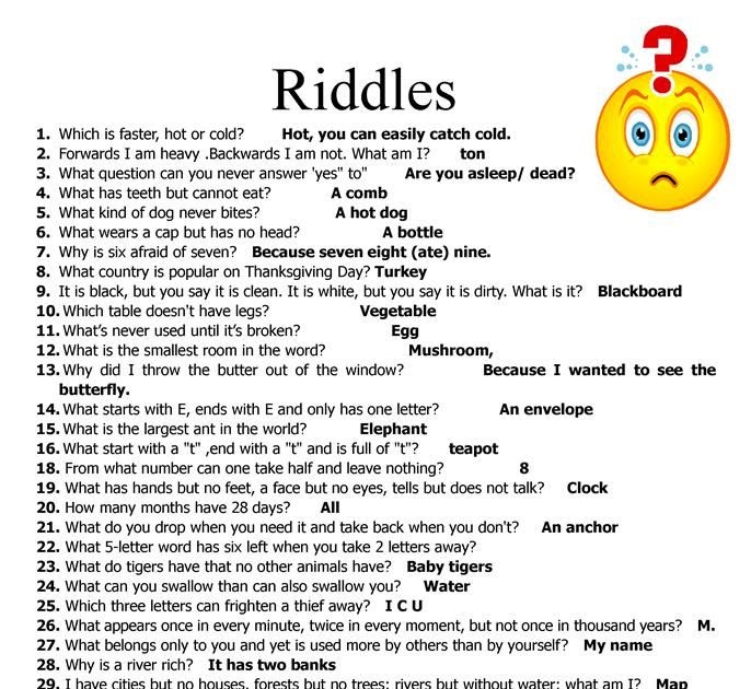Funny Riddles With Answers In English For Adults Riddle Quiz My Xxx