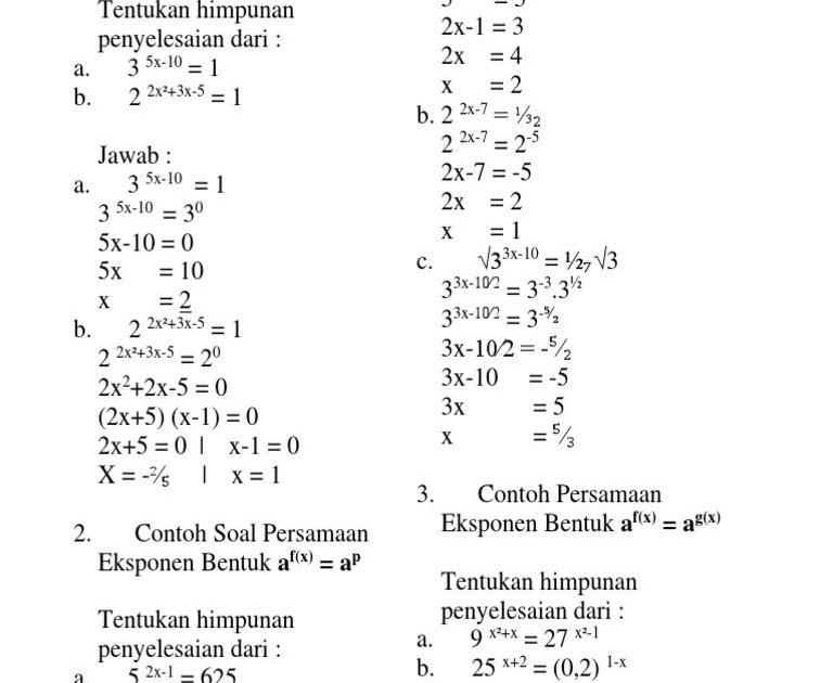 Contoh Pembahasan Soal Persamaan Eksponen Hot Sex Picture