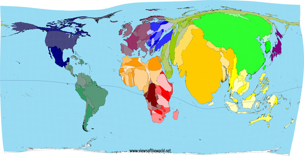 Real Size Comparison Map