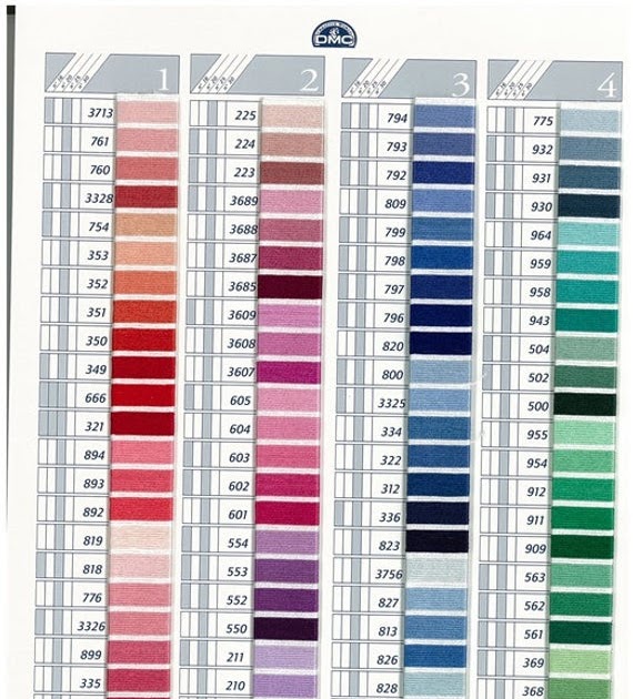 Embroidery Thread Colors Chart